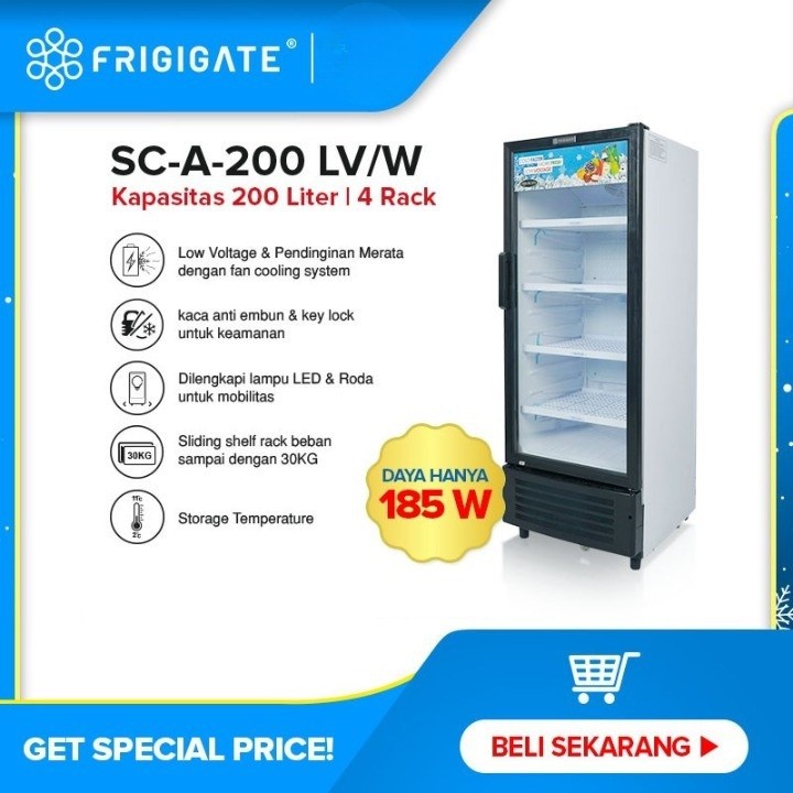 Jual SHOWCASE FRIGIGATE SCA 200 G 4 RAK DISPLAY COOLER KULKAS LOW WATT | Shopee Indonesia