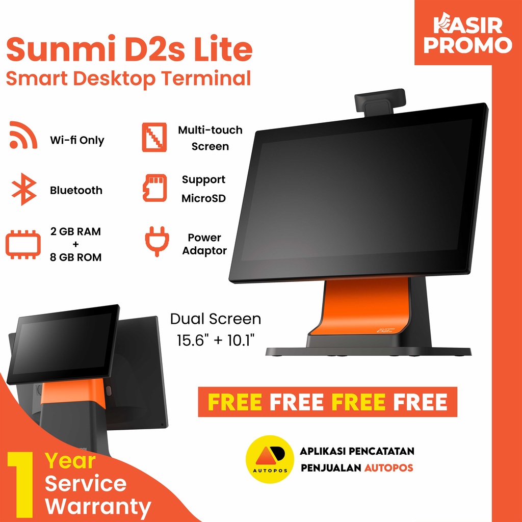 Jual Sunmi D2s Lite Dual Screen Mesin Kasir Pintar 2/8GB | Shopee Indonesia