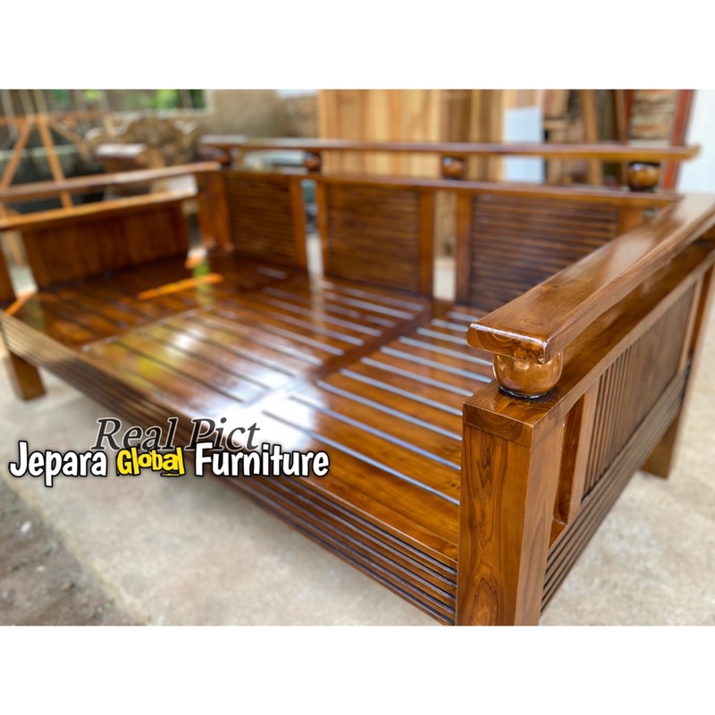 Jual REAL PICT !! Daybed bangku bale bale Jati minimalis ukir (kursi ...