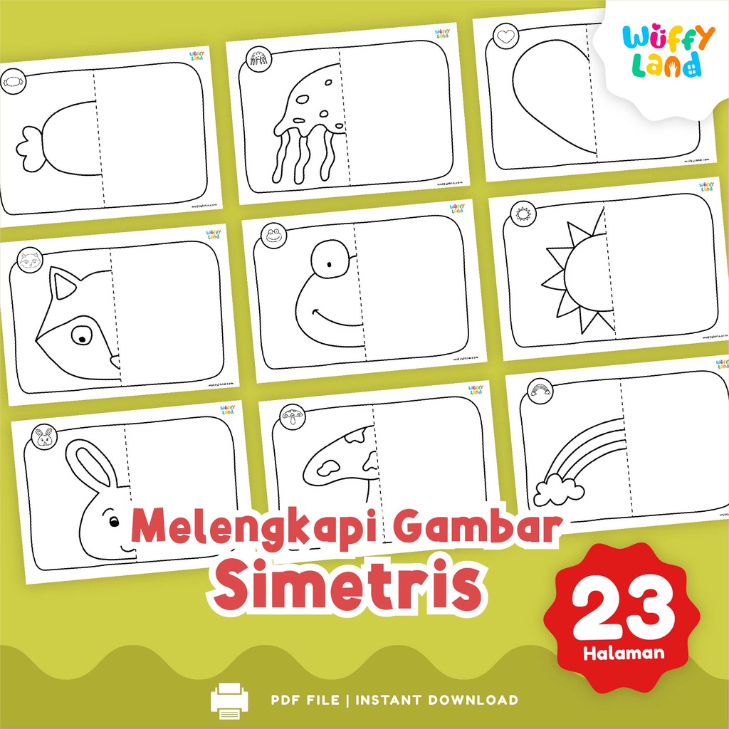 Jual WUFFYLAND DPDF Worksheet Menggambar Simetris 23 Hal Kegiatan Anak ...