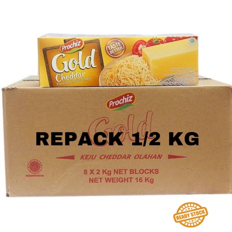 Jual Keju prochiz cheddar repack 1/2 KG atau 500 gram | Shopee Indonesia