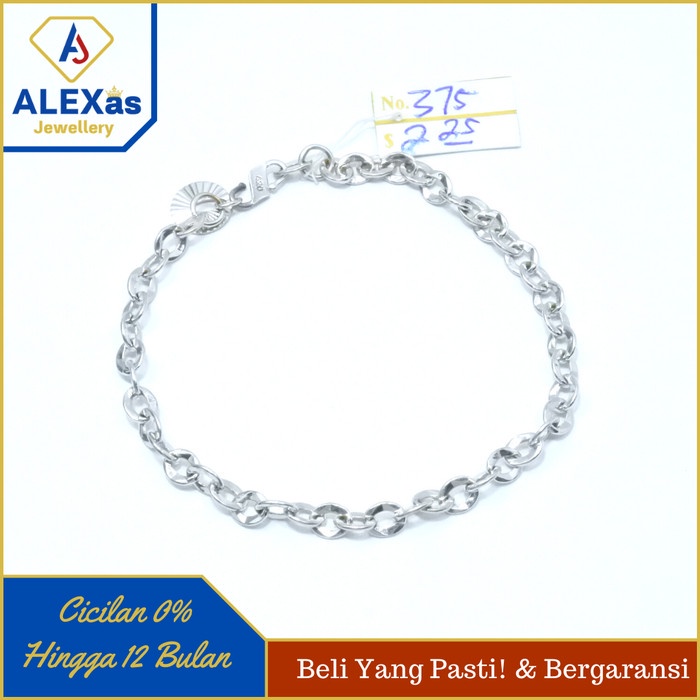 Jual NEW Gelang tangan rantai emas putih 375 perhiasan emas original ...
