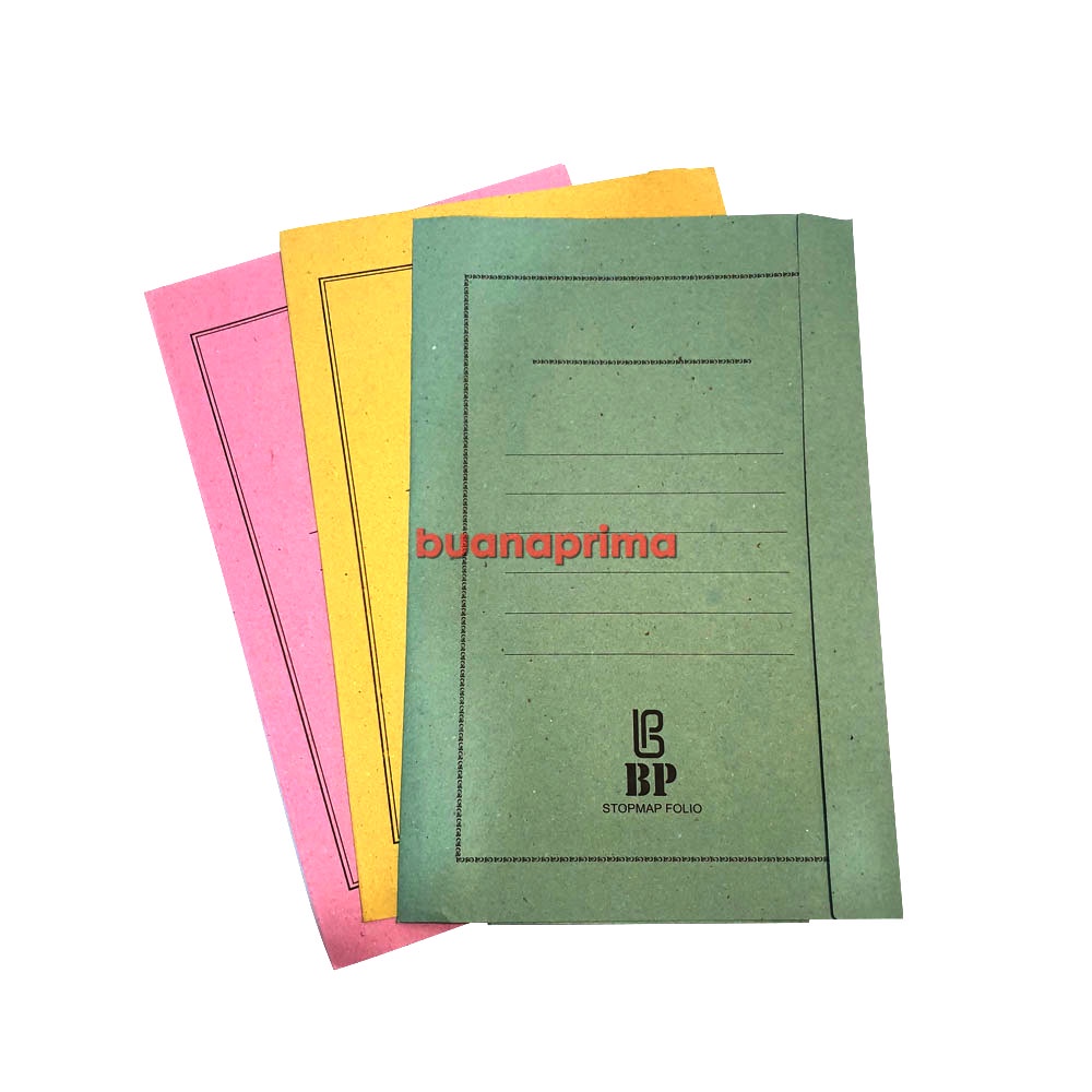 Jual Map Kertas Biasa isi 50 pcs Folio Stop Stof Map Stopmap Merah Biru ...