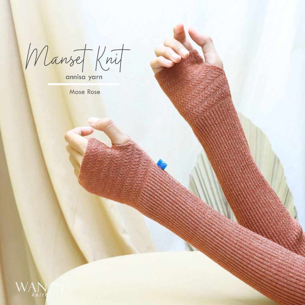 Jual MANSET TANGAN KNIT BENANG RAJUT WANOJA | Shopee Indonesia