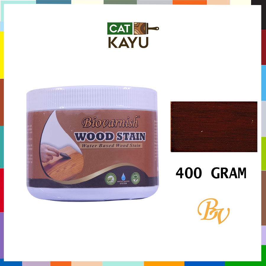 Jual Vernis Wood Stain Dark Brown Bio Varnish 400 gr Plitur Kayu ...