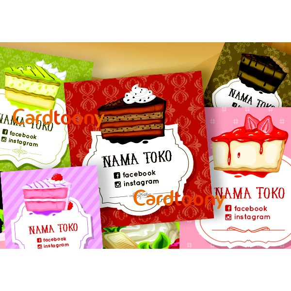Jual Sticker Stiker Label Nama Toko Kemasan Produk Makanan Manis Kue