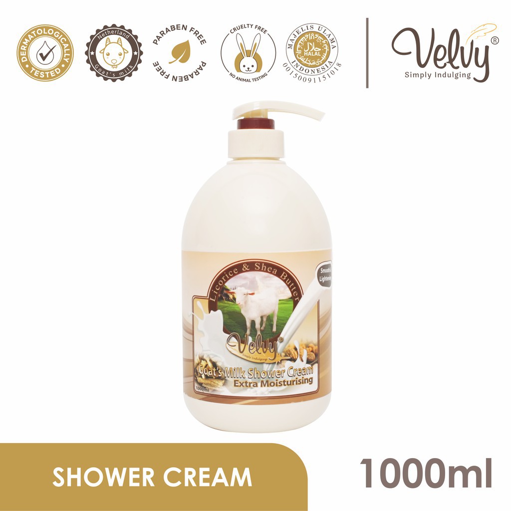 Jual Velvy Goat`s Milk Licorice & Shea Butter Shower Cream 1000ml ...