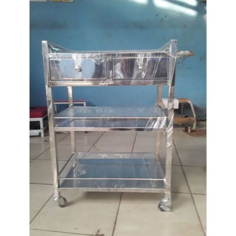 Jual TROLLY INSTRUMEN 3 SUSUN STAINLESS STEEL | Shopee Indonesia