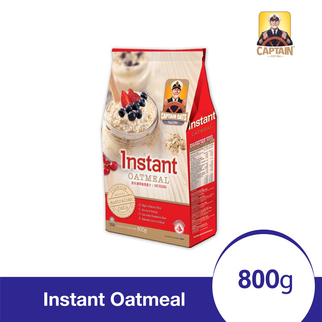 Jual Captain Oats Instant Oatmeal 800 gr | Shopee Indonesia