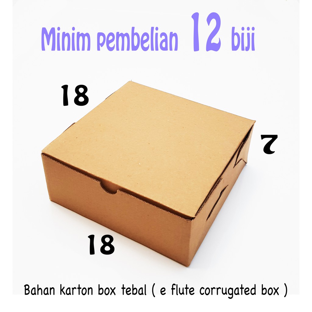 Jual BOX ROTI 18 X 18 DUS KUE KRAFT KARDUS COKLAT KOTAK CAKE KARTON ...