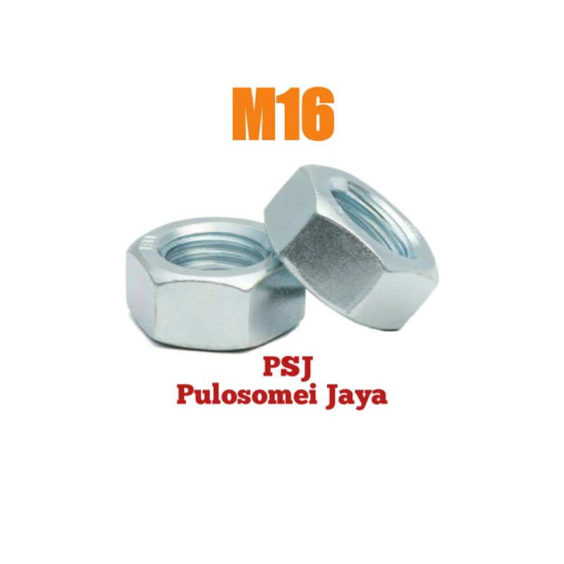 Jual Mur Hex Putih / Hex Nut M16 Galvanis | Shopee Indonesia