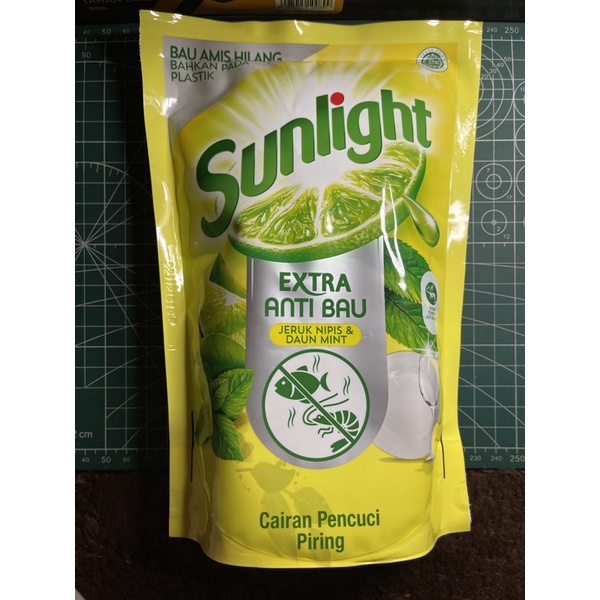 Jual sunlight extra anti bau - jeruk nipis & daun mint - cairan pencuci ...