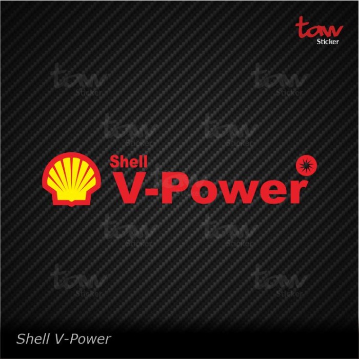 Jual Shell V Power Cutting Sticker Stiker Kaca mobil motor Laptop Helm ...