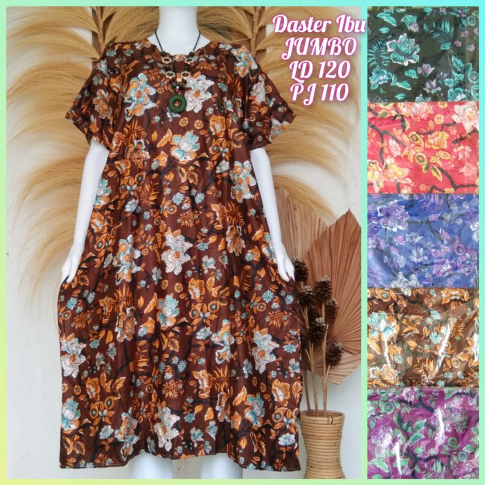 Jual NEW JUMBO - DASTER IBU JUMBO KEREN MOTIF BATIK BUNGA MEKAR LUCU ...