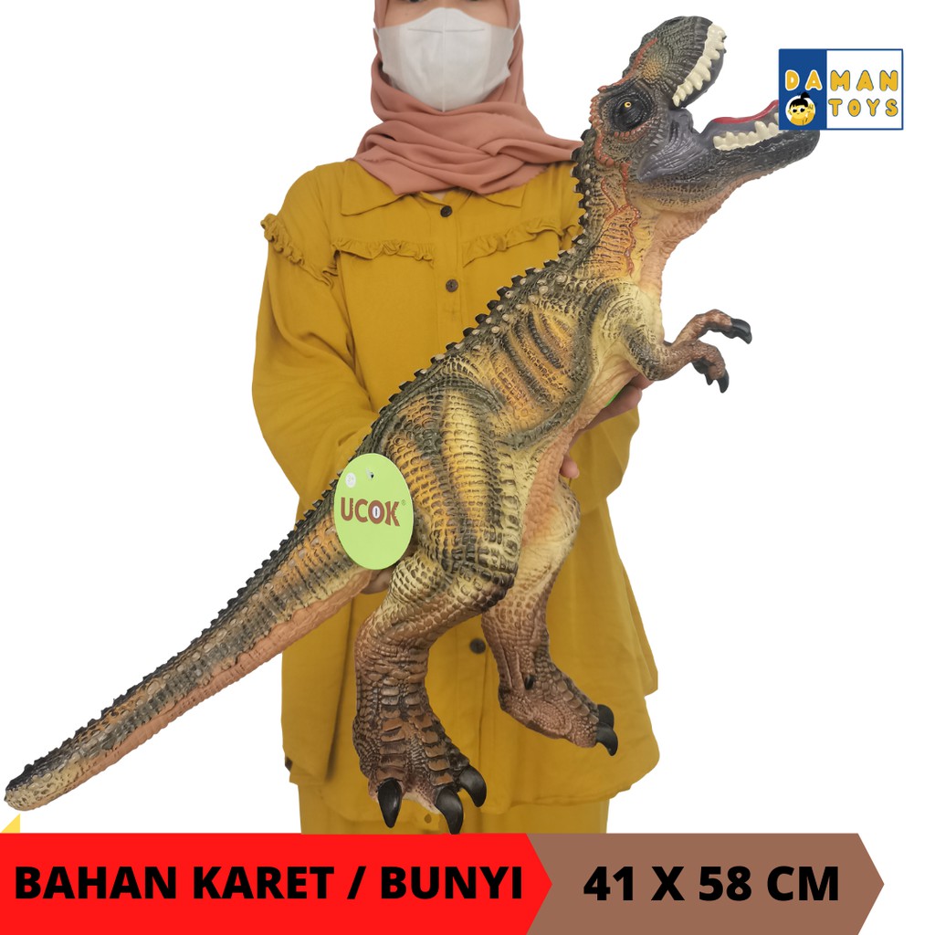 Jual MAINAN ANAK DINOSAURUS FIGURE BESAR KARET TYREX/MAINAN DINO BUNYI ...
