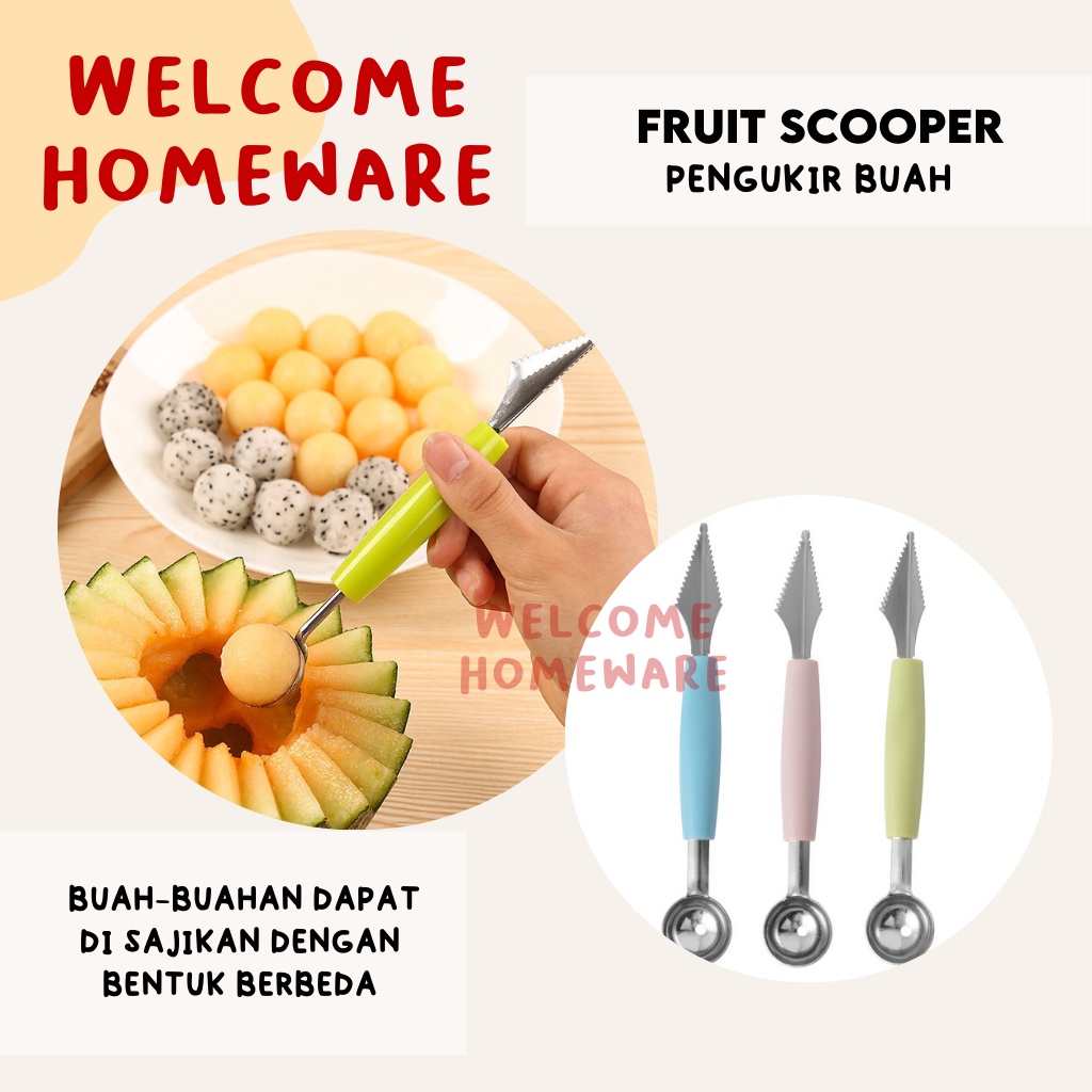 Jual Fruit Scooper Pengukir Buah Pencongkel Pengeruk Pengeruk Sendok ...