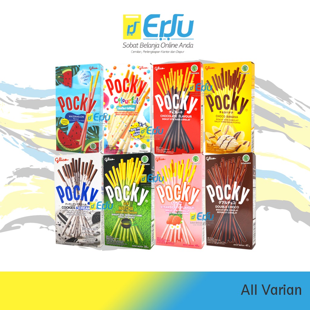 Jual VARIAN Glico Pocky Kue Biskuit Stick Rasa Coklat Semangka ...