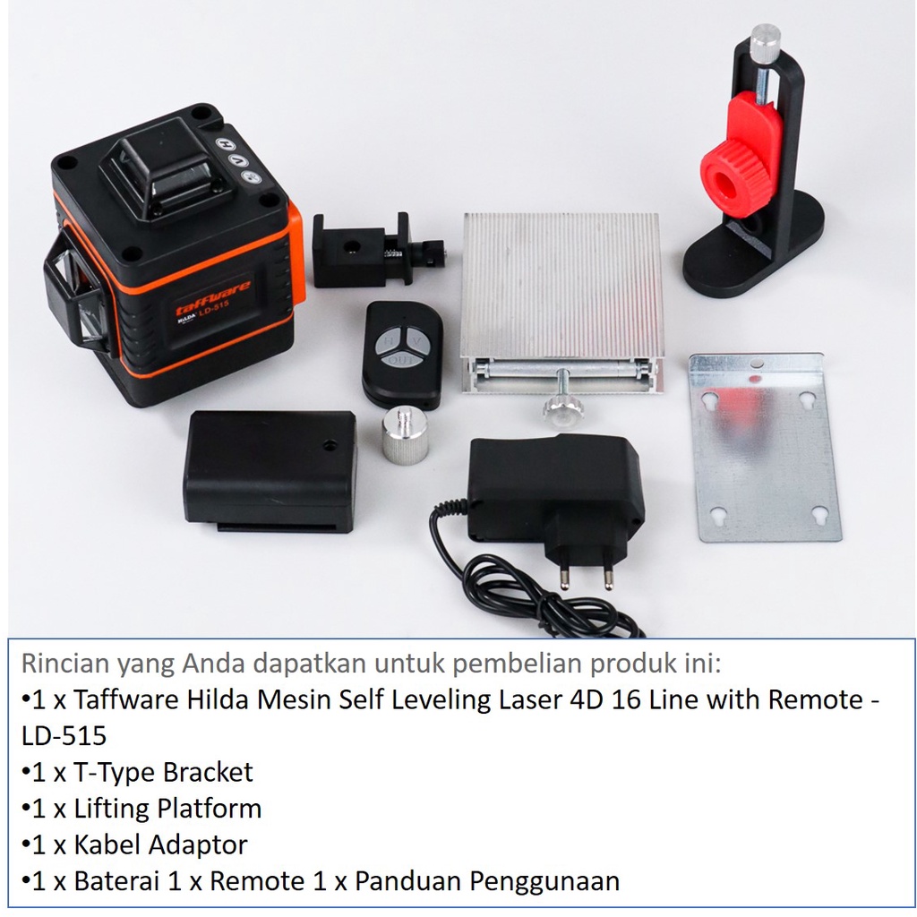 Jual HILDA Laser Level 12 Garis 3D Level Self-Leveling 360 Silang ...