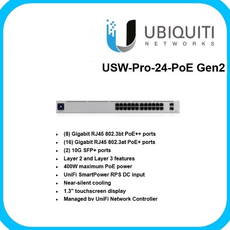 Jual Ubiquiti unifi switch 24poe usw-pro-24-poe gen2 usw pro 24 poe ...