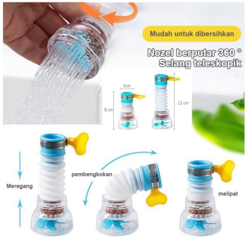 Jual SAMBUNGAN KRAN FLEXIBLE ADA KLEP / FAUCET EXTENDER PENGHEMAT AIR ...
