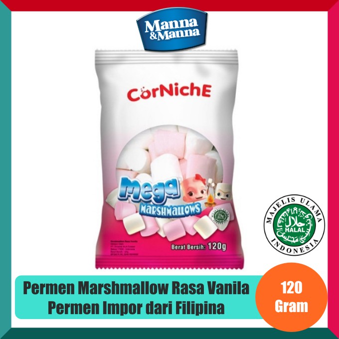Jual Permen Marshmallow Rasa Vanila - Corniche Mega - 120 Gram | Shopee ...
