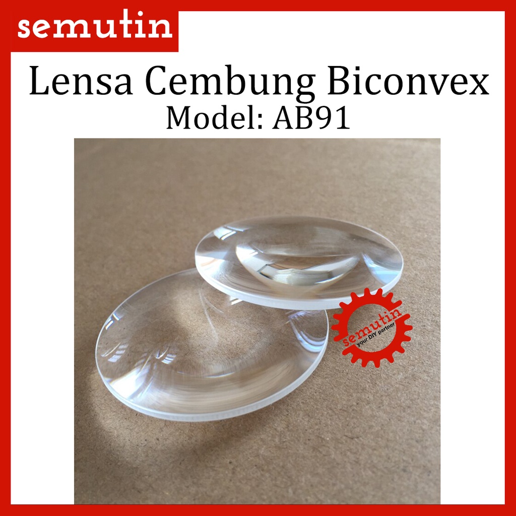 Jual Lensa Cembung Biconvex AB91 / Kaca Pembesar Ultra Clear Lens ...