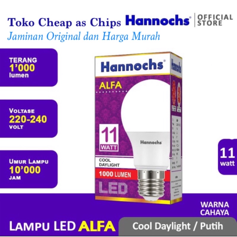 Jual lampu led hannoch alfa 11 watt 1000 lumen | Shopee Indonesia