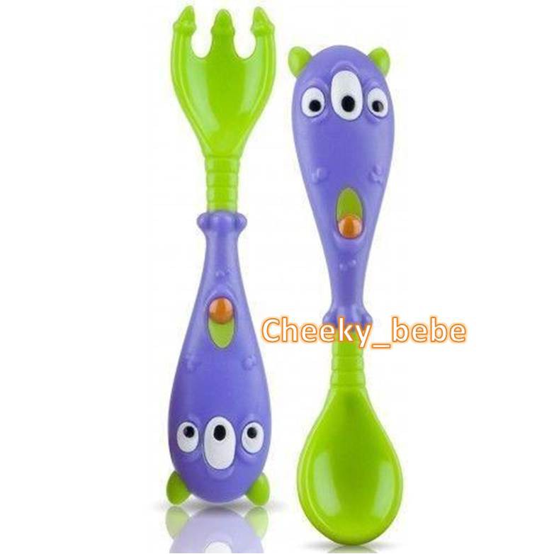 Jual NUBY iMonster Spoon and Fork Set | Shopee Indonesia