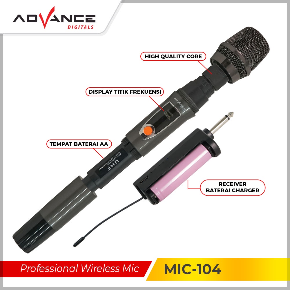 Jual Advance MIC-104 Mic Profesional Wireless Microphone Garansi Resmi | Shopee Indonesia