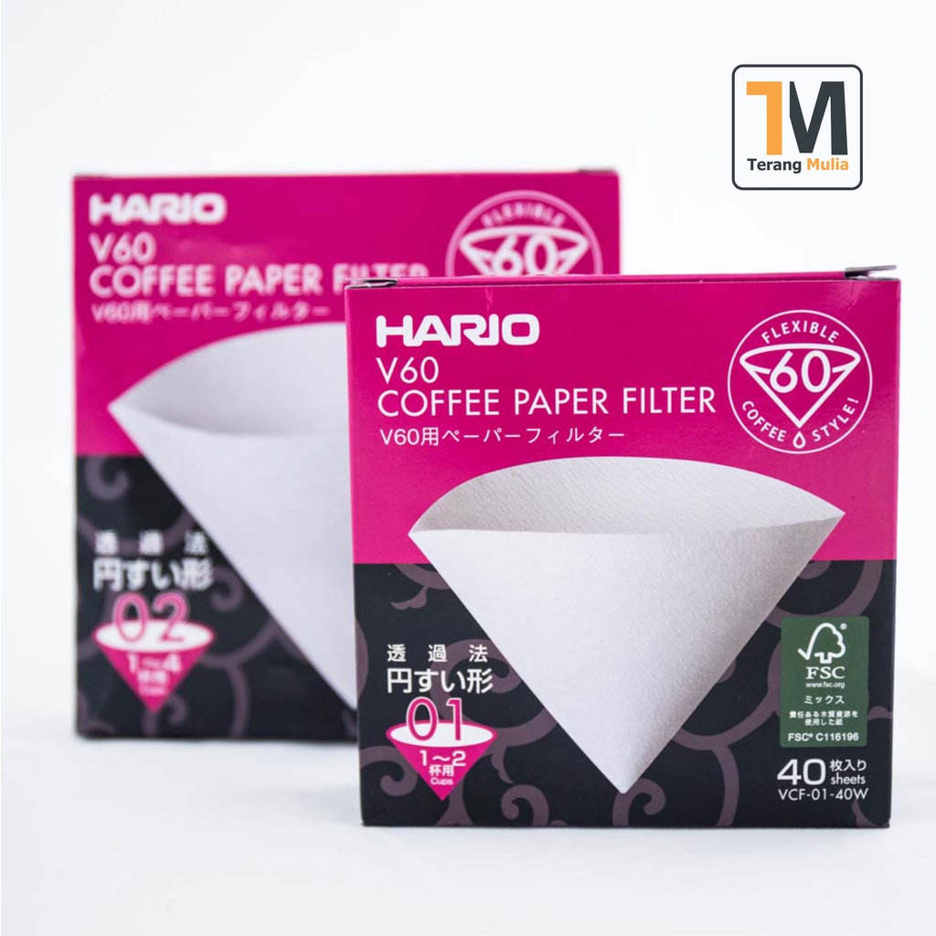 Jual Hario Paper Filter Saringan Kopi V60 Dripper 01 VCF 01-40W ...