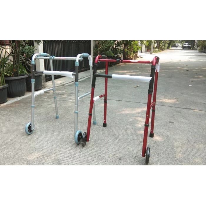 Jual Tongkat walker dengan roda / Alat bantu Jalan Lansia Walker Roda ...