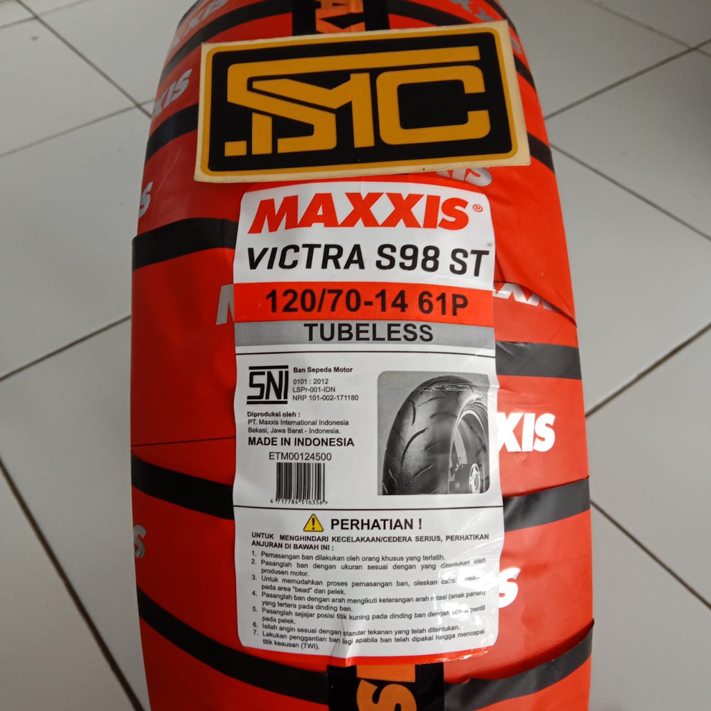 Jual Ban Luar Scooter Matic Maxxis Victra S98 ST 120 70-14 61P Tubeless | Shopee Indonesia