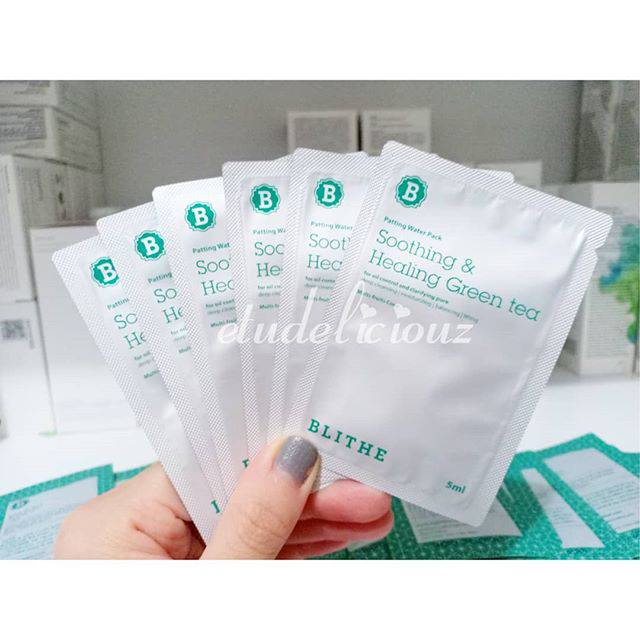 Jual Blithe Patting Splash Mask Soothing & Healing Green Tea 5ml ...