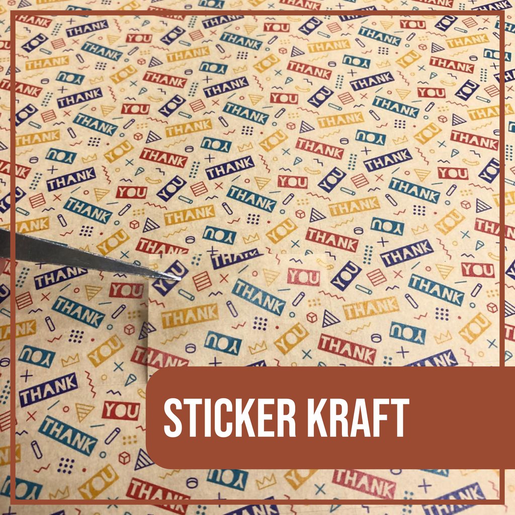 Jual CETAK STICKER CUSTOM | STICKER KRAFT | COKLAT | Shopee Indonesia