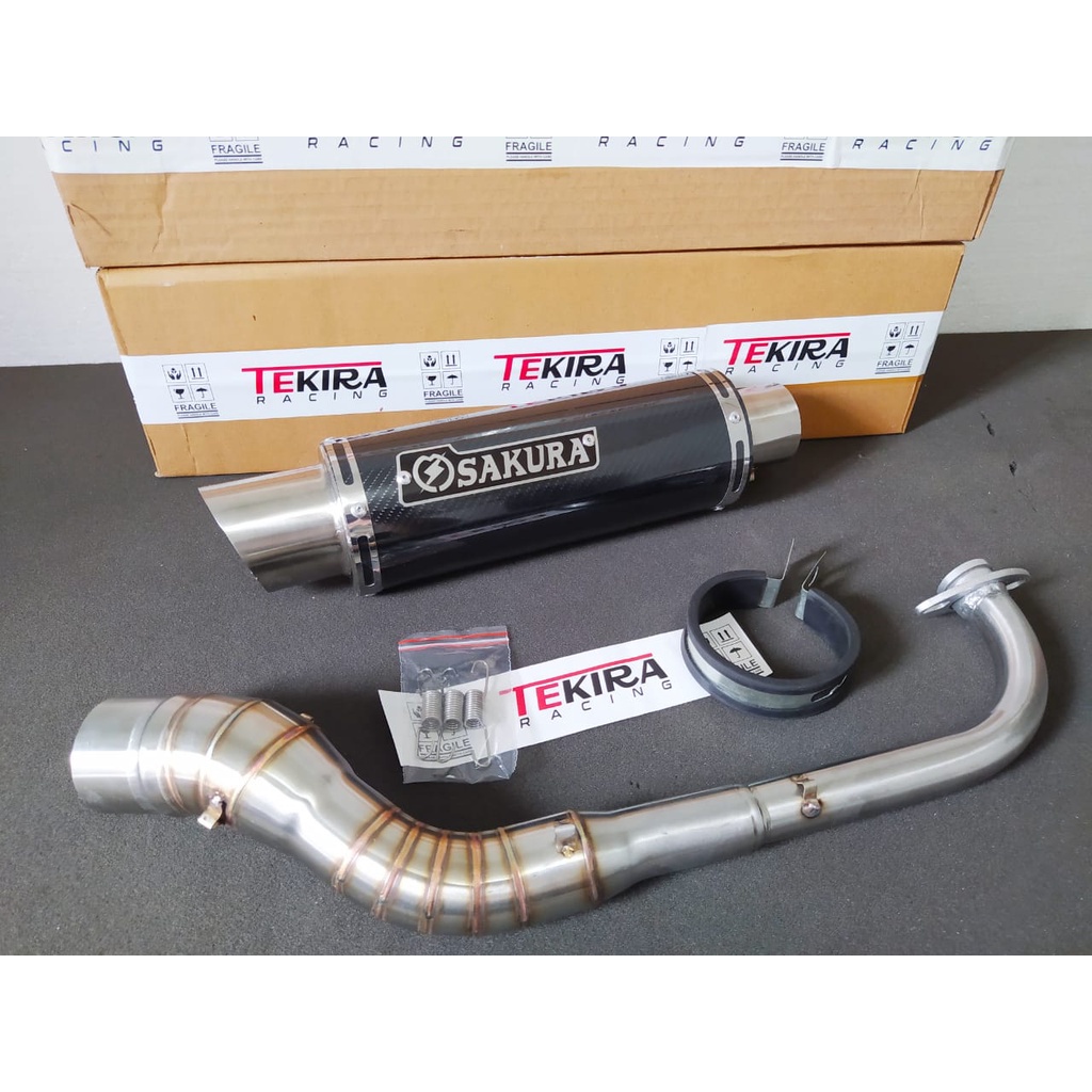 Jual Kenalpot Knalpot Racing Sakura Carbon shogun kharisma legenda ...