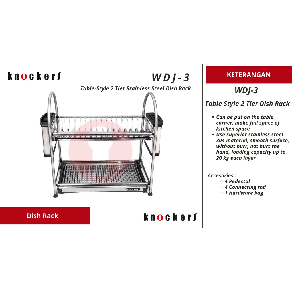 Jual TABLE STYLE 2 & 3 TIER STAINLESS STEEL 304 DISH RACK / WDJ ...