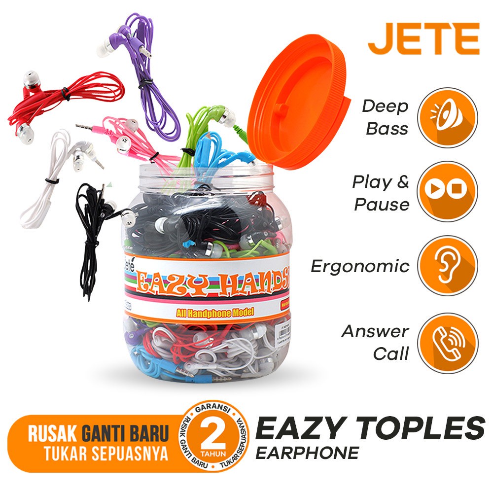 Jual Handsfre Jete Easy Toples isi 50pcs Original bisa buat telfon | Shopee Indonesia