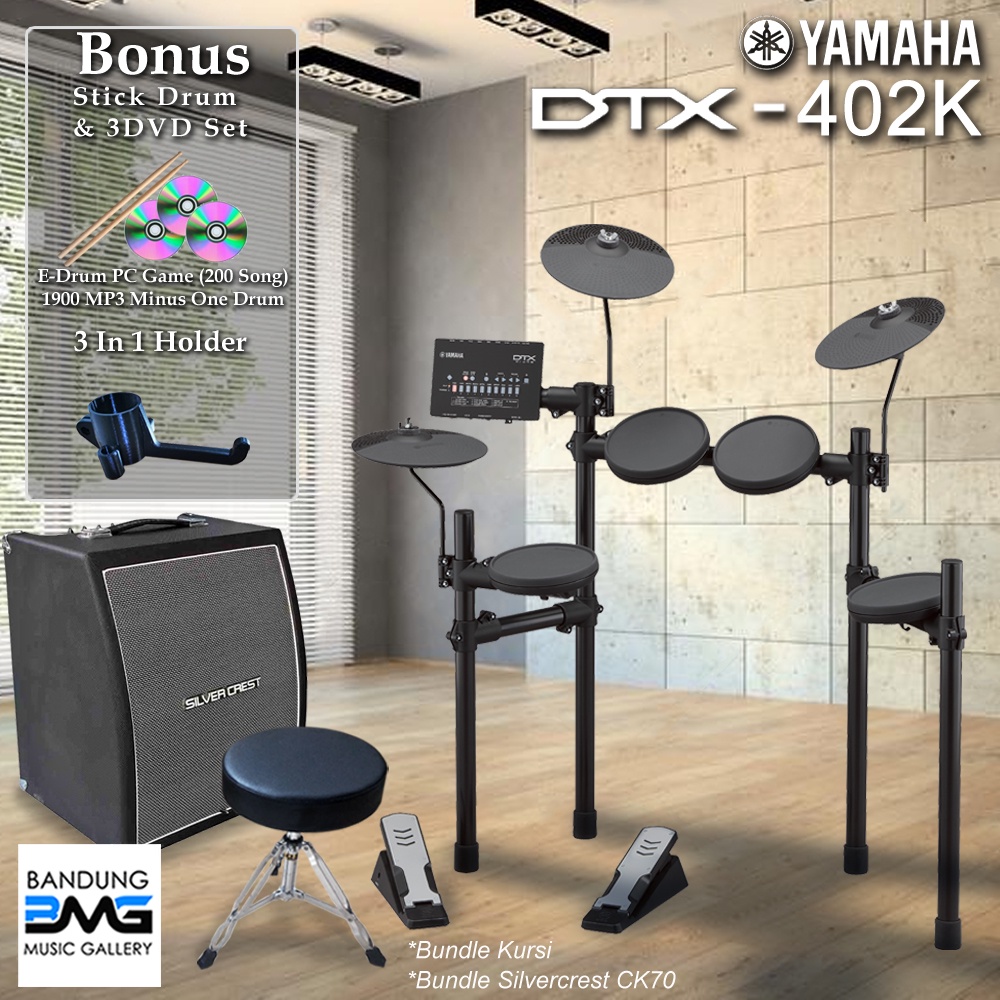 Jual Yamaha DTX 402 Drum Elektrik COMPLETE BUNDLE / DTX402 / DTX402K ...