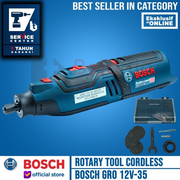 Jual Bosch Rotary Tool Cordless GRO 12V-35 Gerinda Tuner Bor Mini 12 ...
