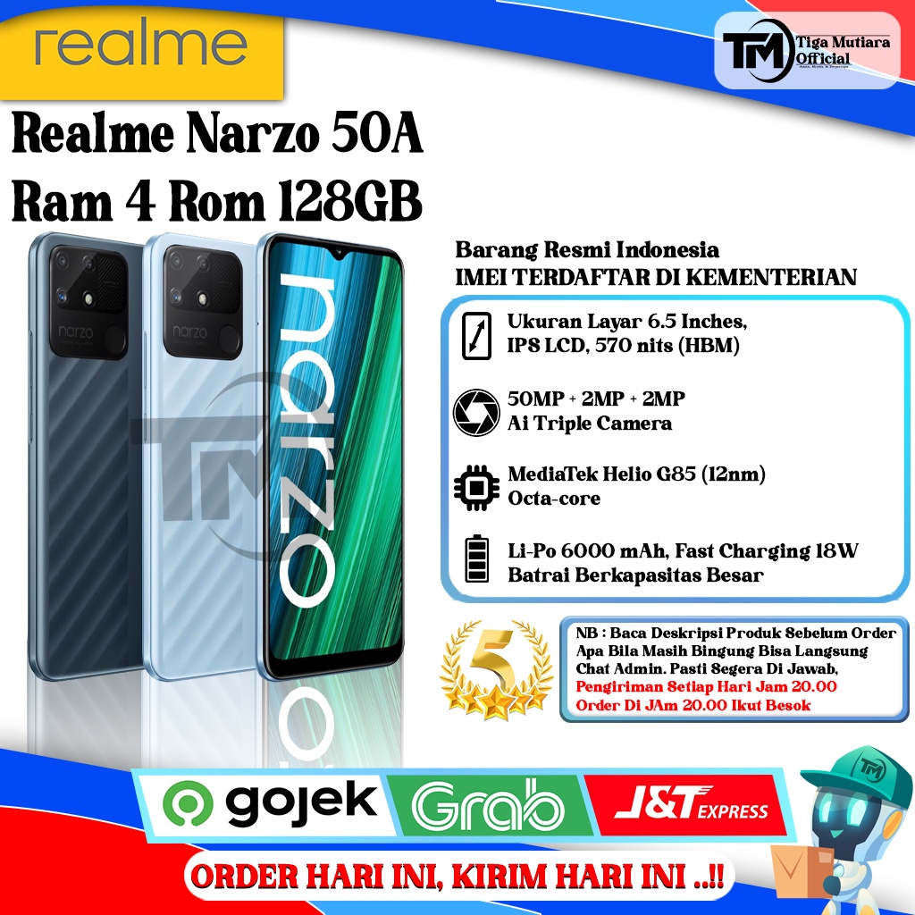 Jual Realme Narzo 50A Ram 4 Rom 128GB Segel Original & Bergaransi Resmi ...