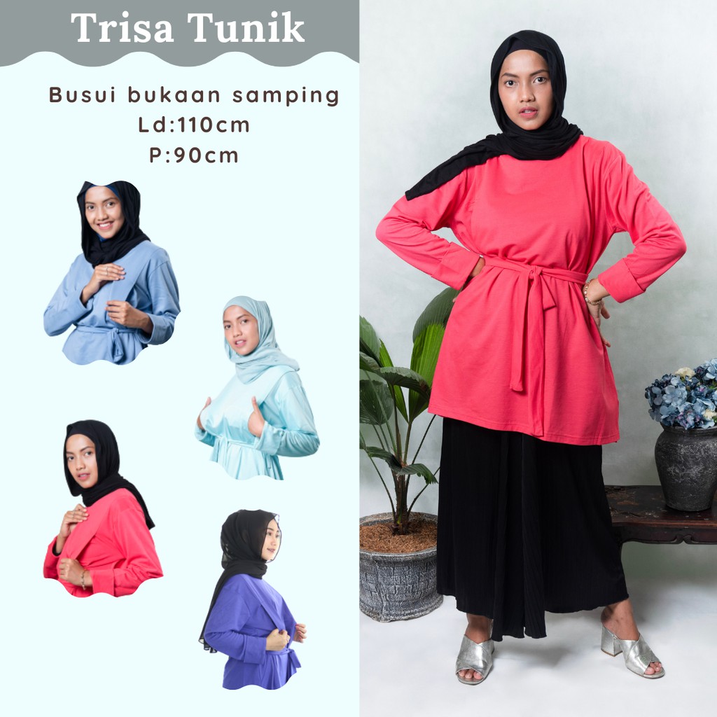 Jual Baju Busui Tunik Busui Friendly Baju Menyusui Bukaan Samping Hy ...