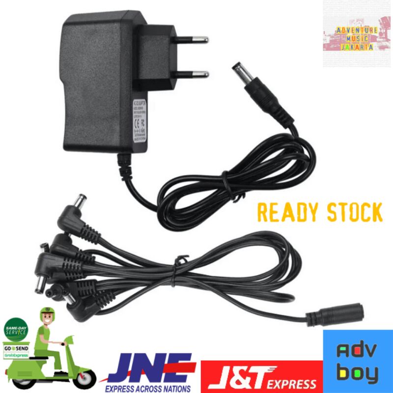 Jual Adaptor Efek Gitar Daisy Chain 6-Way Power Supply Adapter 9V 1A ...