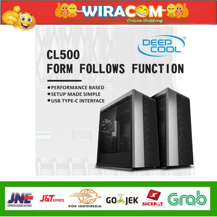 Jual DeepCool CL500 Tempered Glass Mid-Tower Gaming Case Casing ...