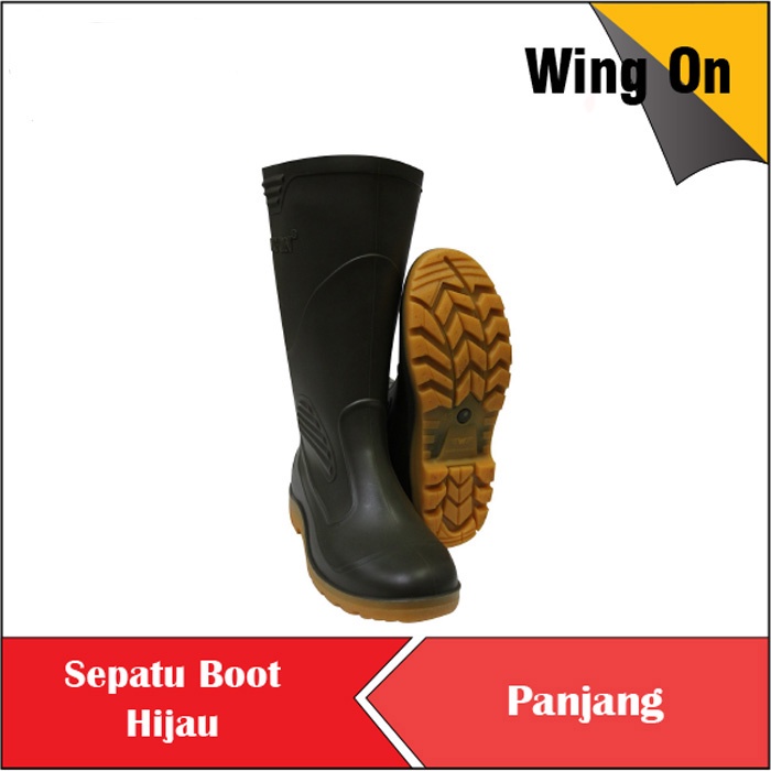 Jual Sepatu Boots Panjang Hijau WING ON Sepatu Berkebun Sepatu Boot K ...