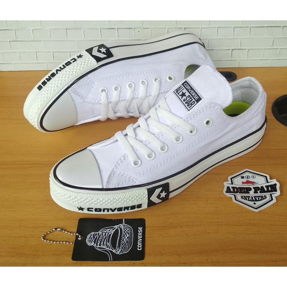 Jual SEPATU ALL STAR CONVERSE WHITE MOTIF | Shopee Indonesia
