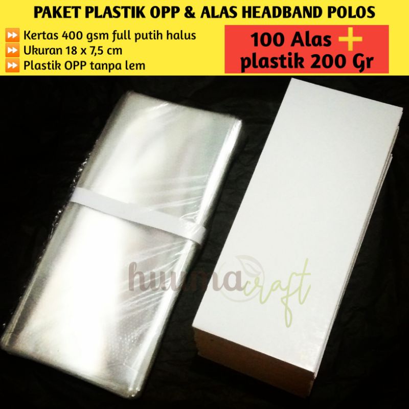 Jual Paket Alas Polos Headband 100 Lbr 18x7,5 cm Kertas 400 gsm & Plastik OPP 200 gr | Shopee ...
