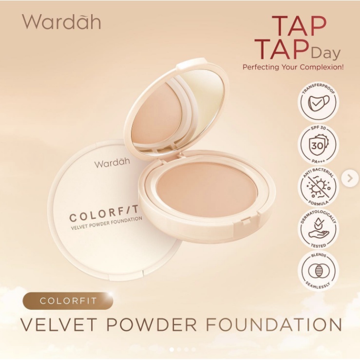 Jual Wardah Colorfit Velvet Powder Foundation SPF 20 PA+++ | Shopee ...