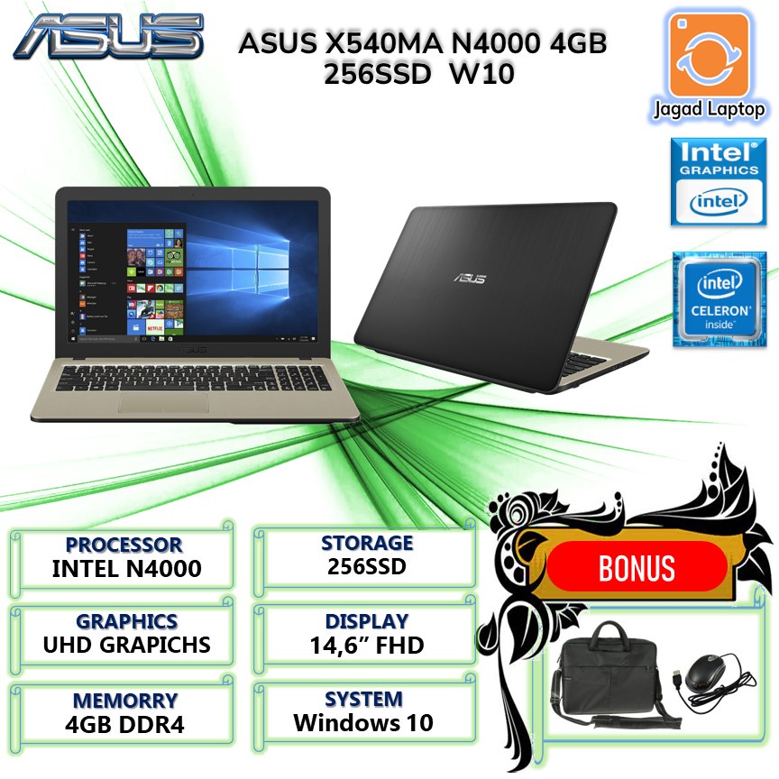 Jual laptop SUS X540MA N4000 4GB 256SSD W10 | Shopee Indonesia