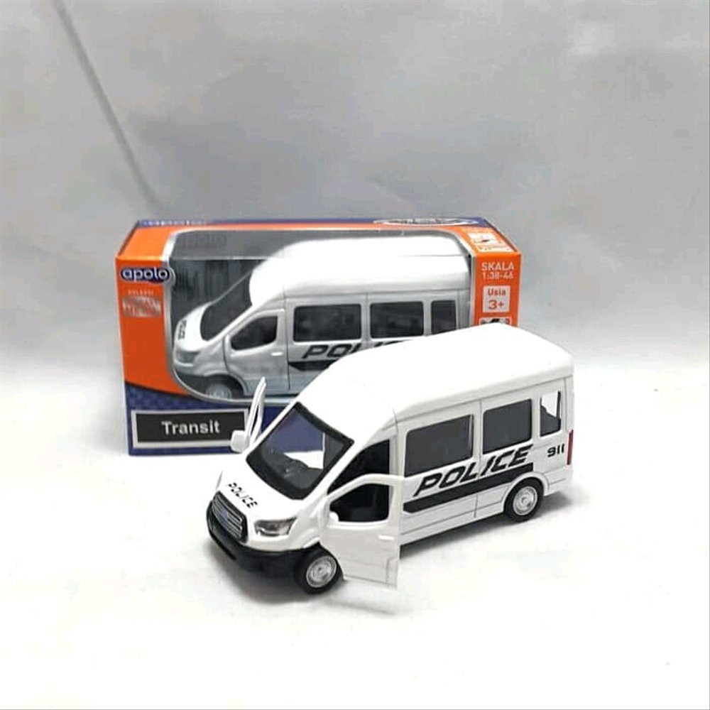 Jual Diecast Mobil Ford Transit Police putih Apolo MSz | Shopee Indonesia