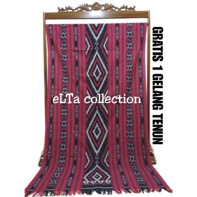 Jual Kain tenun ikat etnik blanket antik halusan merah motive khas ...